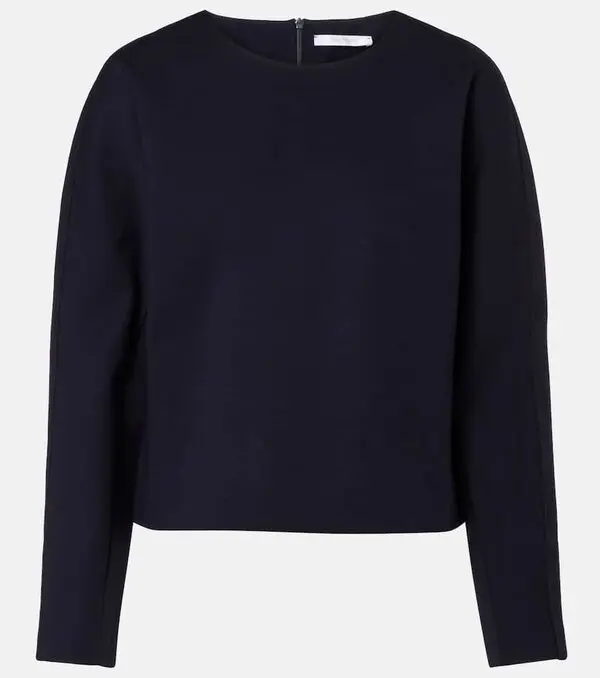Max Mara Girello Wool And Cotton-blend Top