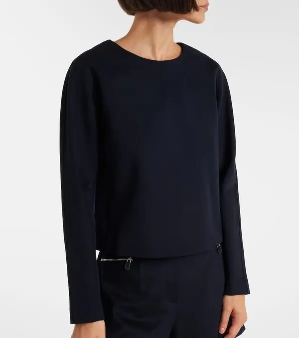 Max Mara Girello Wool And Cotton-blend Top