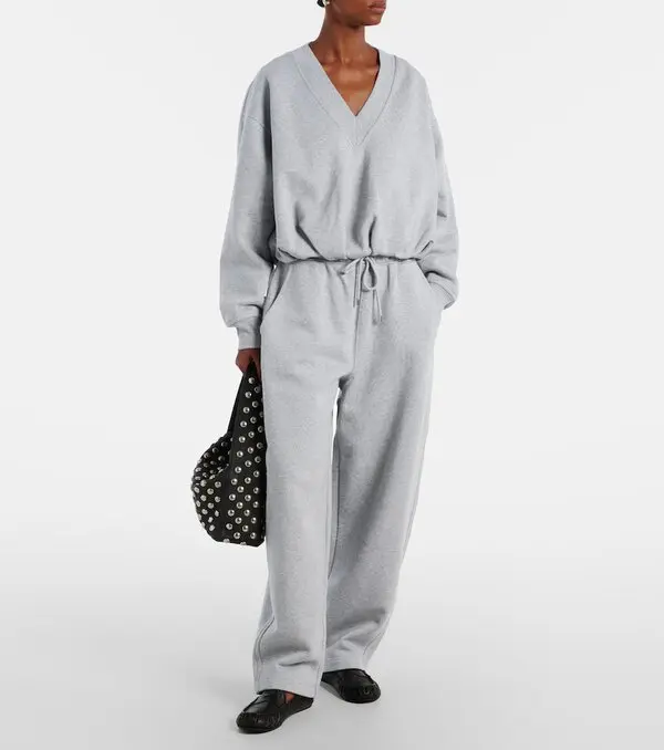 Sportmax Albania Cotton-blend Sweatpants - Grey