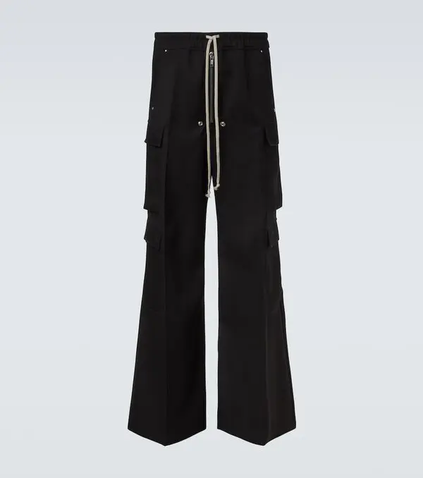 Rick Owens Virgin Wool Cargo Pants - Black