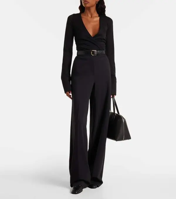 Max Mara Nigella Draped Wool Bodysuit