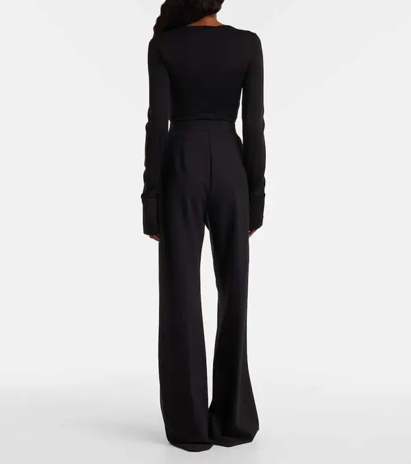 Max Mara Nigella Draped Wool Bodysuit