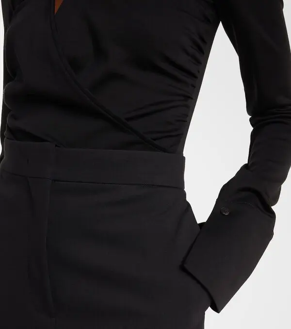 Max Mara Nigella Draped Wool Bodysuit