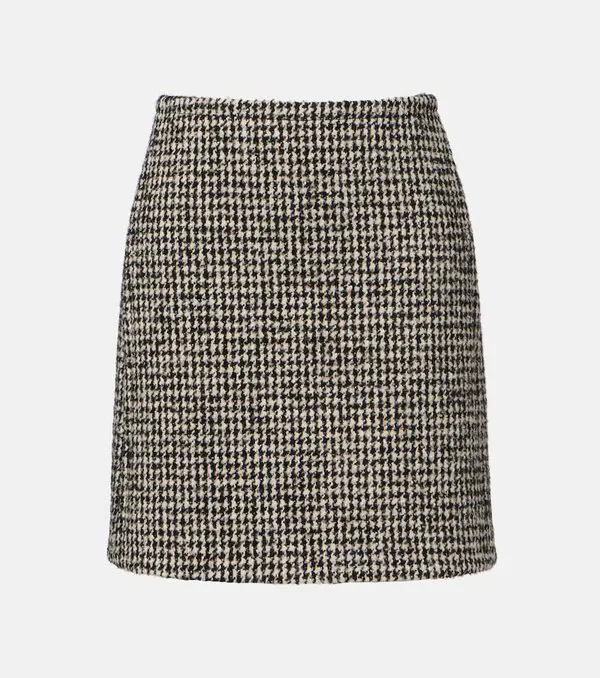 Max Mara Houndstooth Mini Skirt - Black