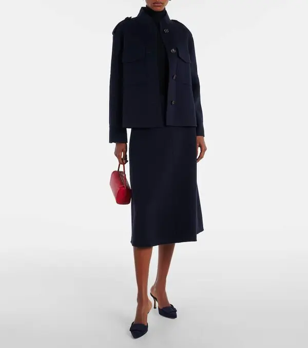 Max Mara Gloria Virgin Wool Midi Skirt