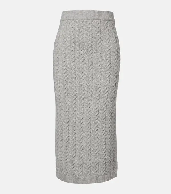 Max Mara Cable-knit Wool & Cashmere Skirt - Grey