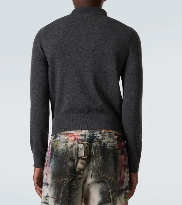 Acne Studios Jacquard Wool And Yak Polo Sweater