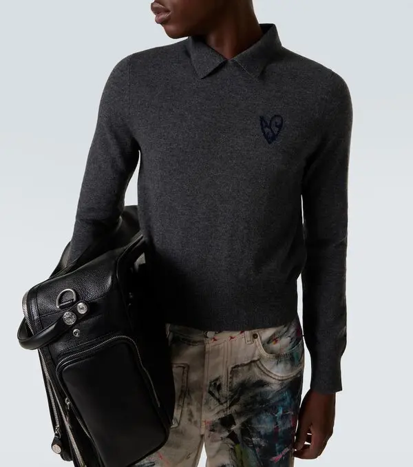 Acne Studios Jacquard Wool And Yak Polo Sweater