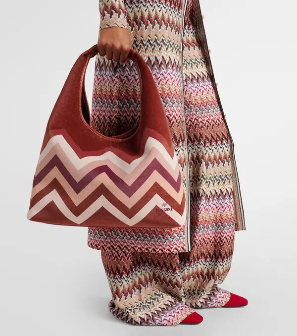 Missoni Large Zigzag Leather Tote Bag