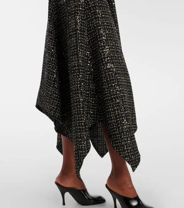 Safiyaa Okimi Sequined Tweed Midi Dress