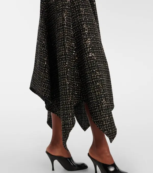 Safiyaa Okimi Sequined Tweed Midi Dress