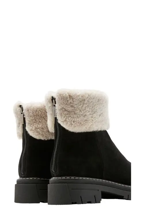 La Canadienne Dwayne Waterproof Bootie With Genuine Shearling Cuff - Black Suede