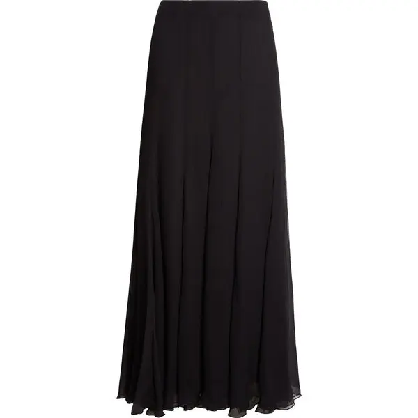 Chloé Fluid Organic Silk Mousseline Skirt - Black