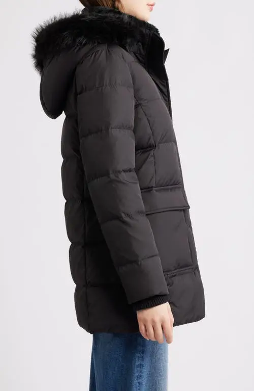 Ralph Lauren Crest Patch Down & Feather Fill Hooded Coat - Black