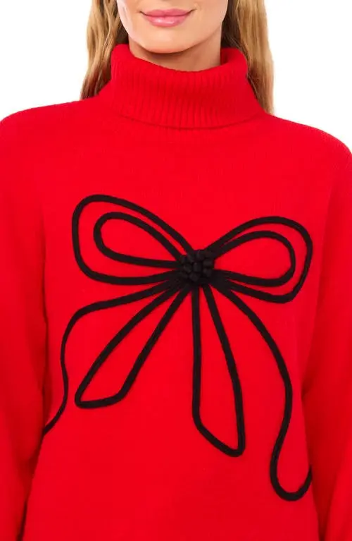 CECE DUPRAZ Bow Detail Turtleneck Sweater