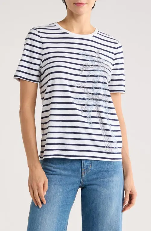 Tommy Bahama Striped Palm Organic Cotton Top