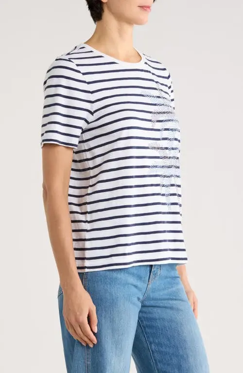 Tommy Bahama Striped Palm Organic Cotton Top