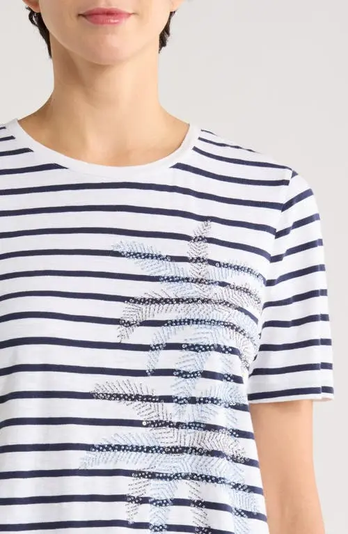 Tommy Bahama Striped Palm Organic Cotton Top