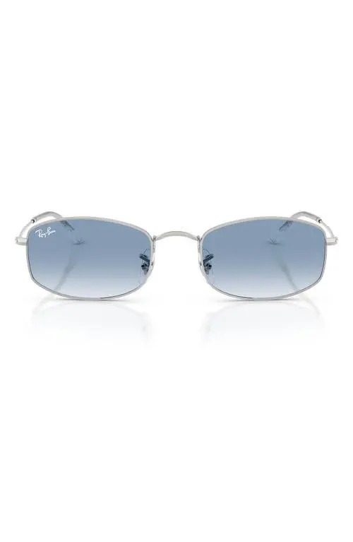 Ray-ban 55mm Irregular Sunglasses - Silver/clear Gradient Blue