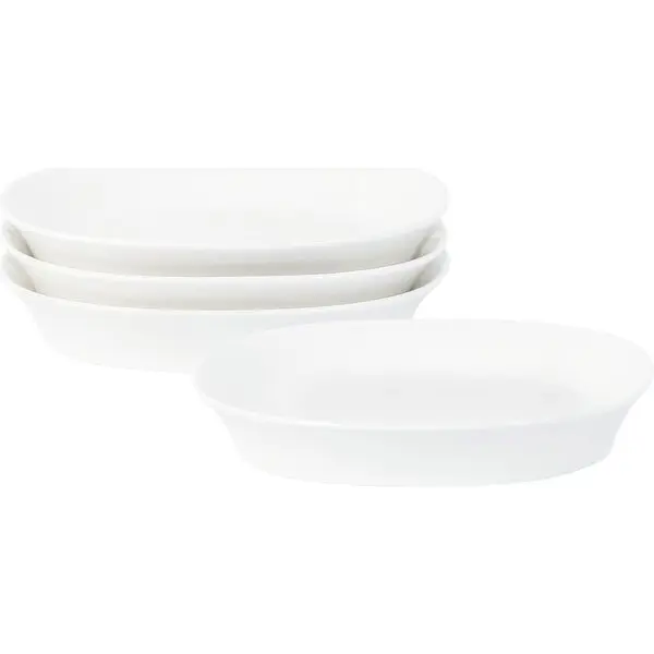 STONE + LAIN Quadro Porcelain 4-piece Pasta Bowl Set - White