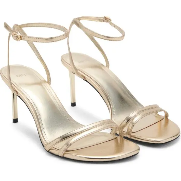 Mango Ankle Strap Sandal - Gold