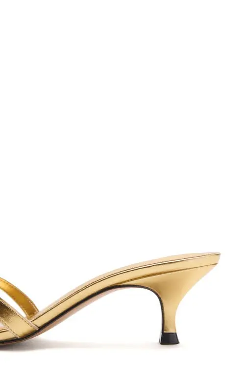 Mango Strappy Kitten Heel Sandal - Gold