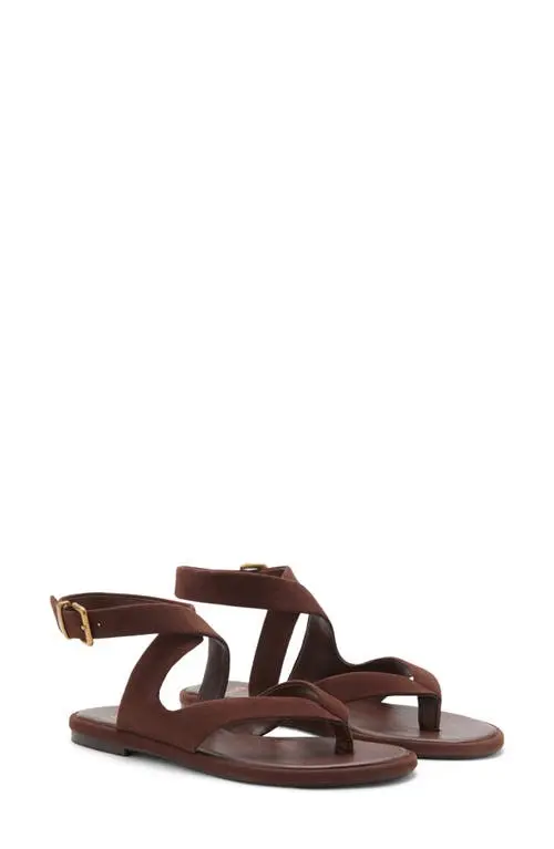 Mango Ankle Strap Sandal - Chocolate