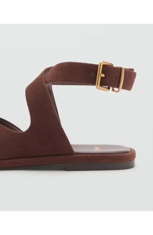 Mango Ankle Strap Sandal - Chocolate