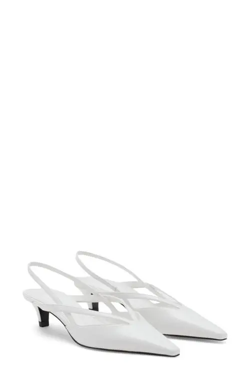 Mango Slingback Kitten Heel Pumps - White