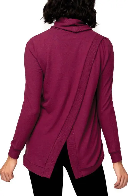 GIBSONLOOK Crossover Back Tunic Sweater - Port