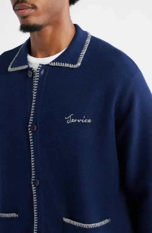 SERVICE WORKS Blanket Stitch Cotton Cardigan