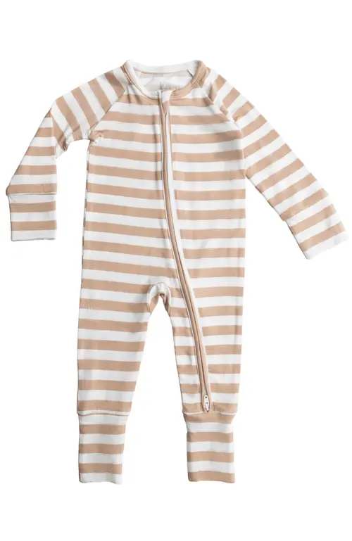 KINDRED BRAVELY Zip-up Pajamas - Fawn Stripe