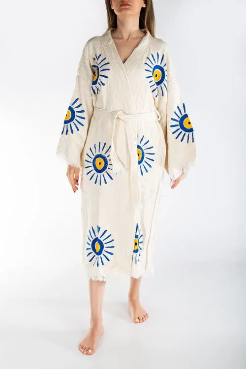 FOREVER & ALWAYS SHOES Solara Handmade Cotton Boho Robe Cover-up
