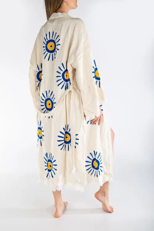 FOREVER & ALWAYS SHOES Solara Handmade Cotton Boho Robe Cover-up