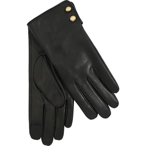 Ralph Lauren Leather Touch Gloves - Black