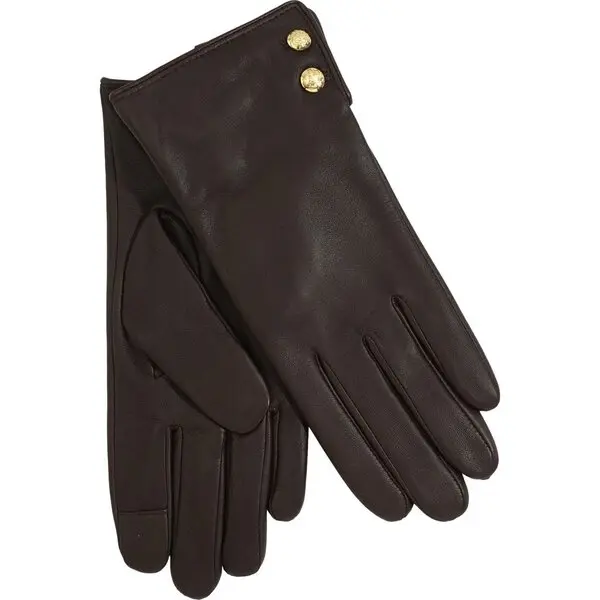 ZZDNU LAUREN RALPLH LAUREN Leather Touch Gloves - Country Brown