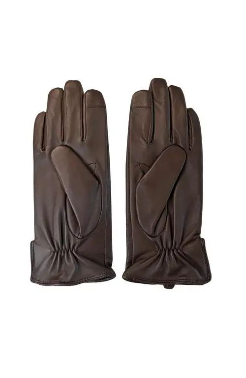 ZZDNU LAUREN RALPLH LAUREN Leather Touch Gloves - Country Brown
