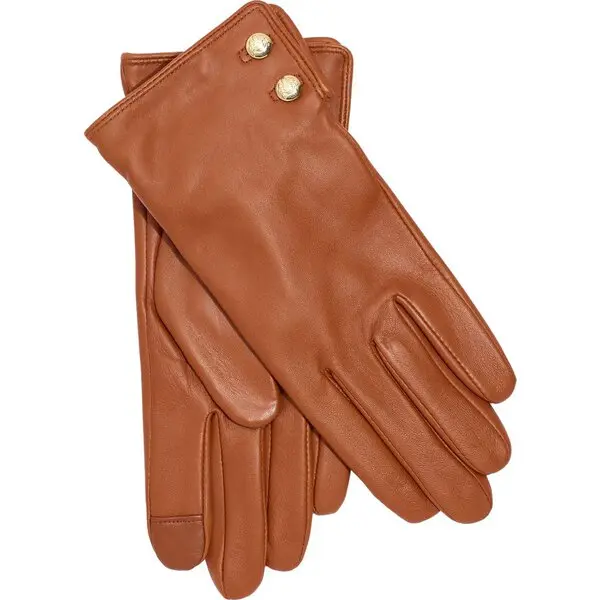 Ralph Lauren Leather Touch Gloves - Cuoio