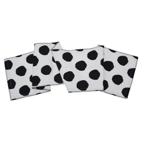 CAROL & FRANK Dot Onyx Polka Dot Dining Table Runner - Black