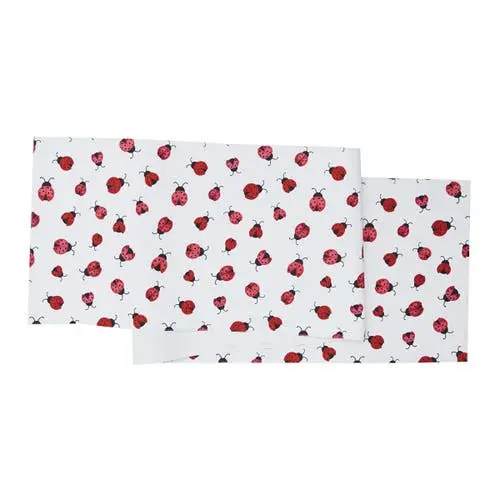 C&F HOME Ladybug Printed 100% Cotton White Table Runner 14" X 72 - Red