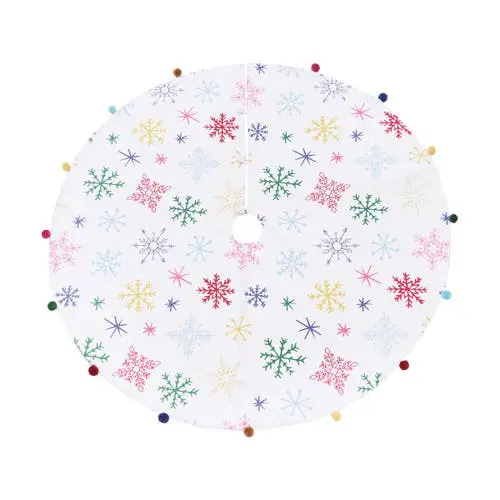 CAROL & FRANK Boho Snowflakes 100% Cotton Christmas Tree Skirt 54 - Blue