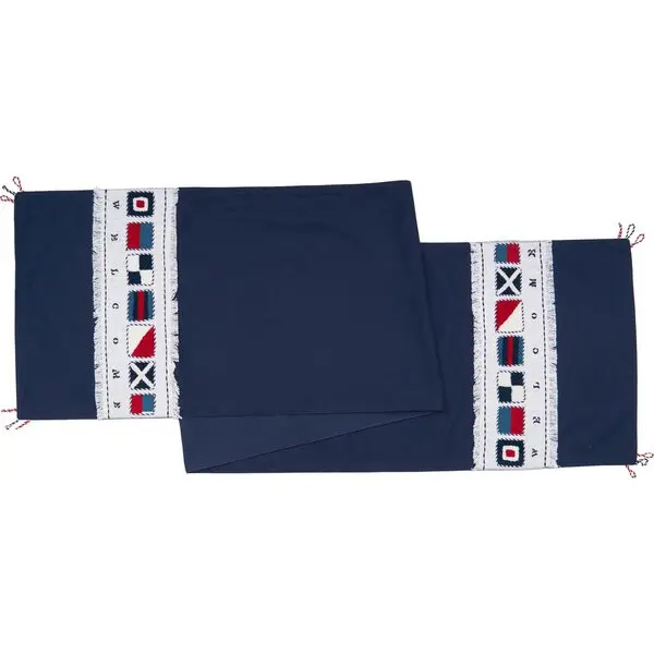 C&F HOME Nautical Flag Table Runner - Blue