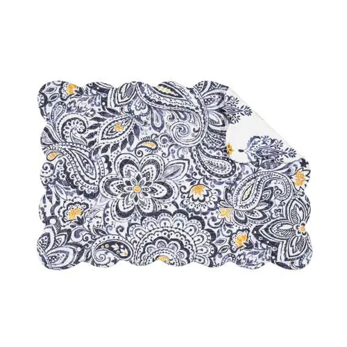 C&F HOME Serena Cotton Placemats, Set Of 6 - Blue
