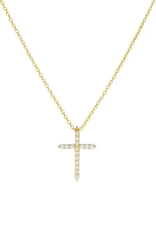 HOLLYWOOD SENSATION Cz Cross Pendant Necklace - Gold