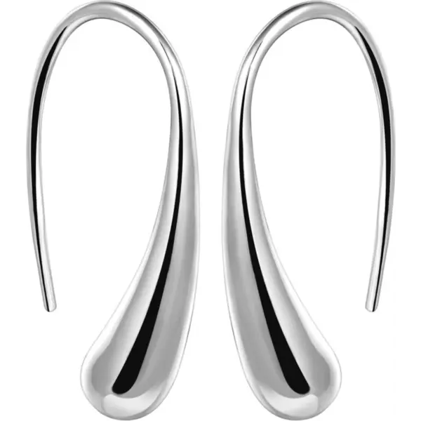 HOLLYWOOD SENSATION Teardrop Dome Earrings - Silver