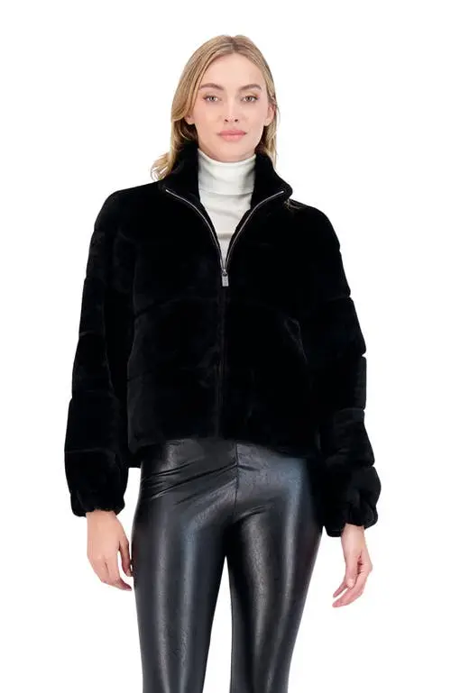 Gorski Genuine Shearling Zip Jacket - Black