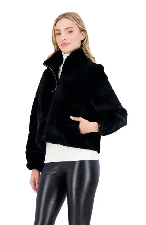 Gorski Genuine Shearling Zip Jacket - Black