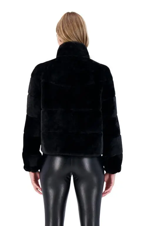 Gorski Genuine Shearling Zip Jacket - Black