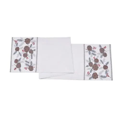 C&F HOME Pinecone & Berries Table Runner