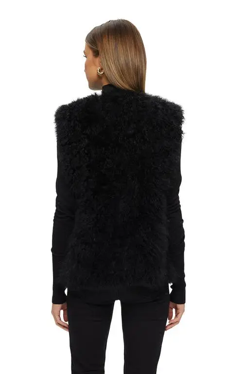 Gorski Genuine Shearling Collarless Vest